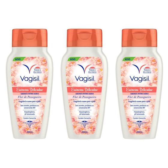 Kit C/03 Vagisil Flor de Pêssego Sabonete Íntimo 200ml - Sabonete ...