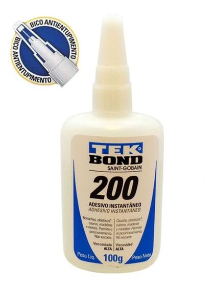 Kit C 10 Adesivo Instantaneo Tek Bond 200 Cola Em Gel 100g - Tekbond ...