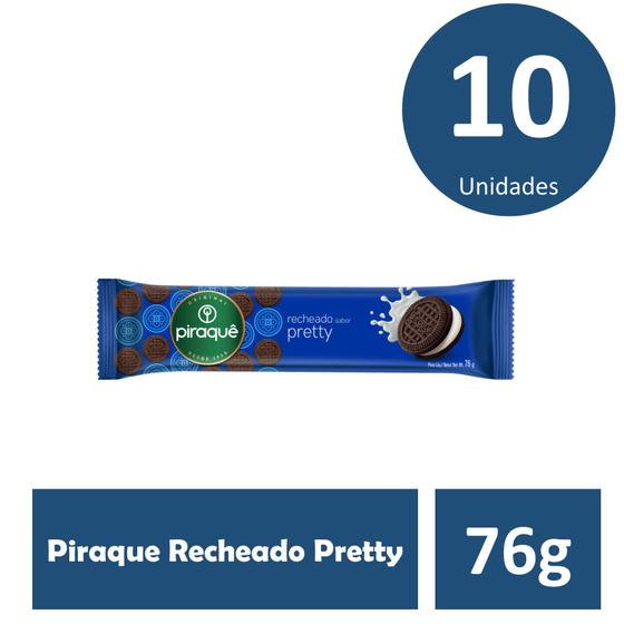 Kit c/10 Piraque 76g Leite Recheado Pretty - Piraquê - Biscoito ...