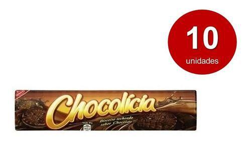 Kit C/10 Unidades Biscoito Chocolícia Recheado Chocolate - Peccin ...