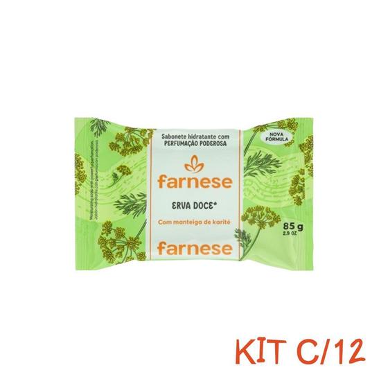 Kit c/ 12 Sabonetes em Barra Erva Doce Farnese 85g - Sabonete ...
