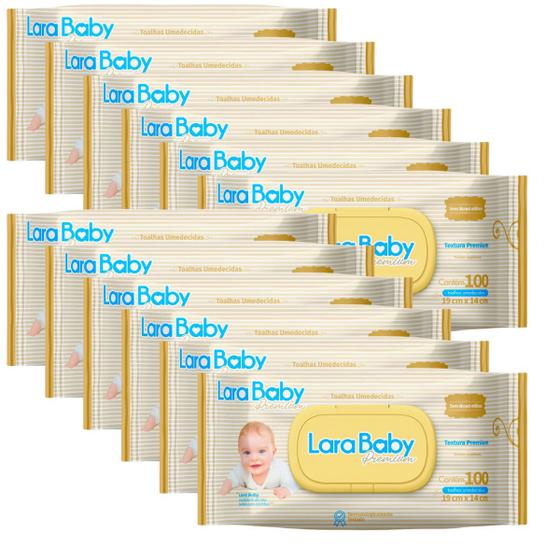 Kit C/12 Toalha Umedecida Lara Baby Premium - 100 Unidades - Toalha ...