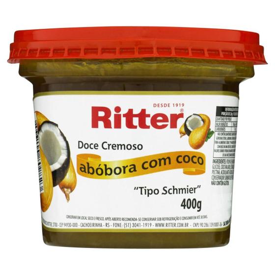 Kit c/ 2 Doce Cremoso Schmier Abobora com Coco Ritter 400g - Doces e ...
