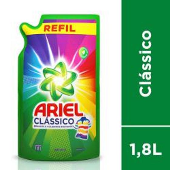 (kit c/2) Lava roupa líquido Ariel clássico refil 1,8l - Sabão Líquido ...