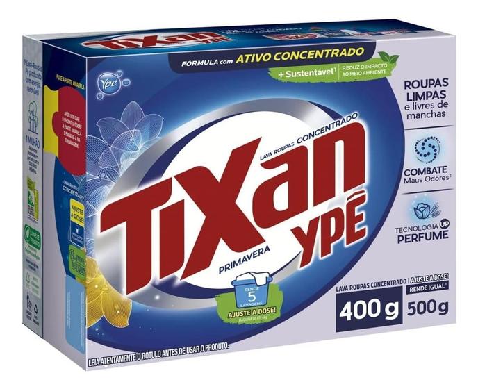 Kit c/ 2 Lava Roupas Em Po Concentrado Primavera 400g Tixan - Ypê ...