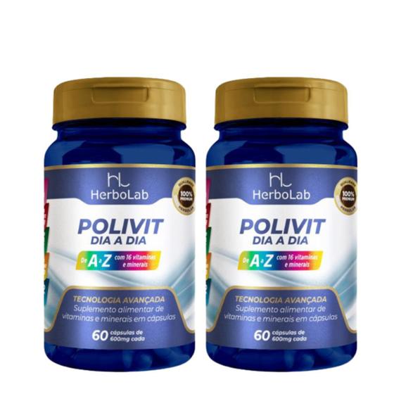 kit C/2 Polivitamínico de A a Z - 60 cápsulas de 600mg - HerboLab ...