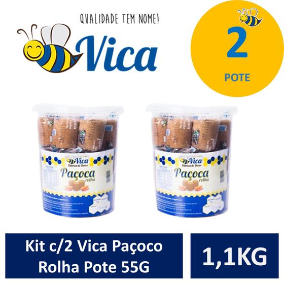 Kit c/2 Vica Paçoco Rolha Pote 1,1 kG - VICA FÁBRICA DE DOCES - Doces e ...