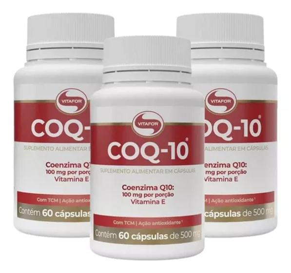 Kit C/3 Coenzima Q10 Coq10 60 Cps Vitafor - Coenzima Q10 - Magazine Luiza