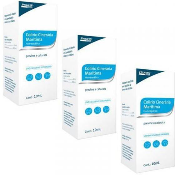 KIT C/ 3 COLÍRIO CINERÁRIA MARÍTIMA - Provet *VALIDADE: 22/11/2023 ...