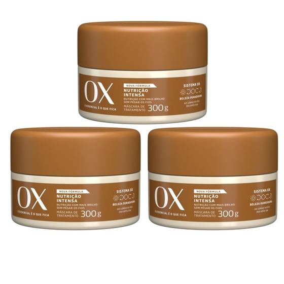 Kit C/3 Creme De Tratamento Ox Nutrição Intensa - 300g - Máscara ...