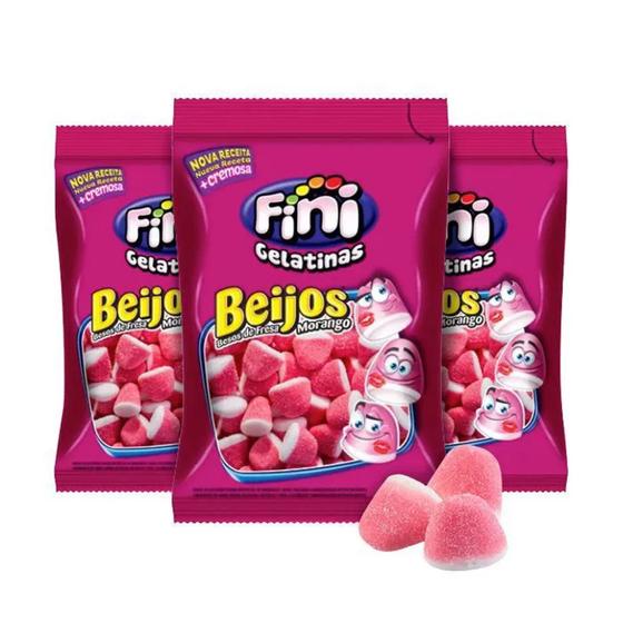 kit c/3 Fini Beijos Sabor Morango e Nata 90g Cada - Total Food - Bala ...