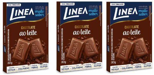 Kit c/3 Linea Chocolate Ao Leite 30g 143kcal - Sem Açúcar, Sem Glúten ...