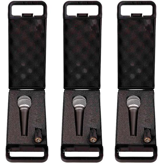Kit c/ 3 Microfones Samson Q7 Profissional Cardioide Dinâmico de Mão ...