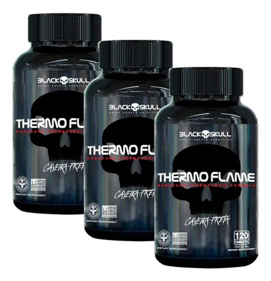 Kit C/ 3 Un. Thermo Flame 360 Tabletes - Black Skull - Termogênico ...