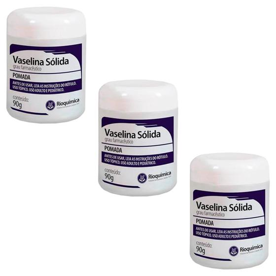 Kit C/ 3 Vaselina Sólida Pomada 90g Emoliente Umectante - Rioquímica ...