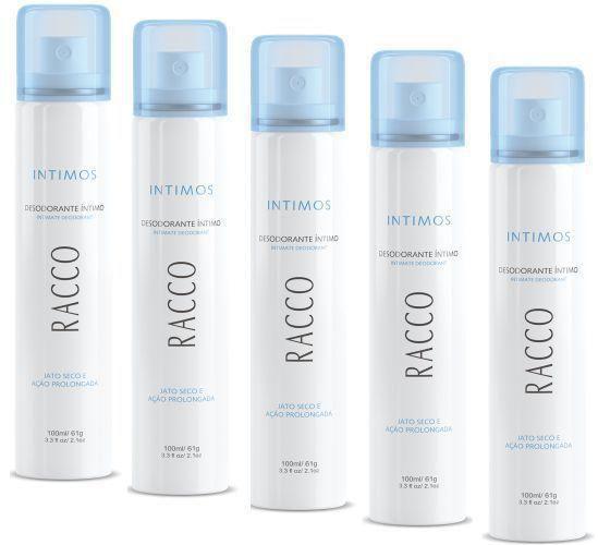 Kit c/ 5 Desodorante Spray Jato Seco Intimo Feminino Racco 100ml ...