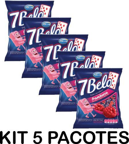 Kit C/5 Pacotes De Bala 7 Belo Framboesa - 600g - 7Belo - Balas ...