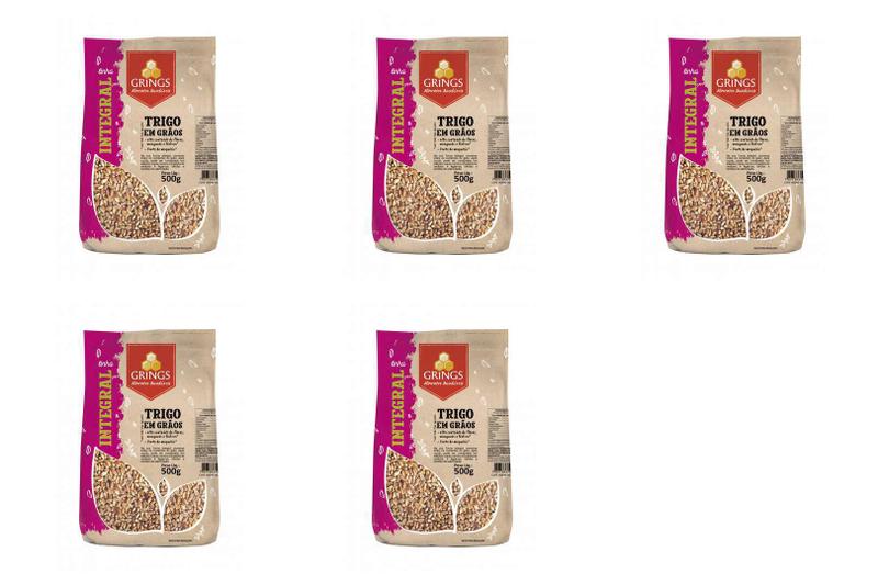 Kit C/5 Trigo Em Grãos Integral Puro 500g Grings - Alimentos Básicos ...
