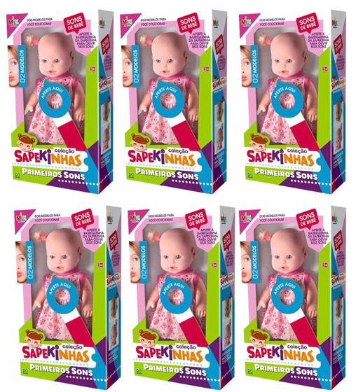 Kit c/ 6 Boneca bebezao que fala e faz sons de bebe chora ri Colecao ...
