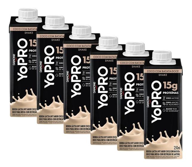 Kit C/6 Un Yopro Coco Com Batata Doce 15g Proteina - Whey Yo Pro ...