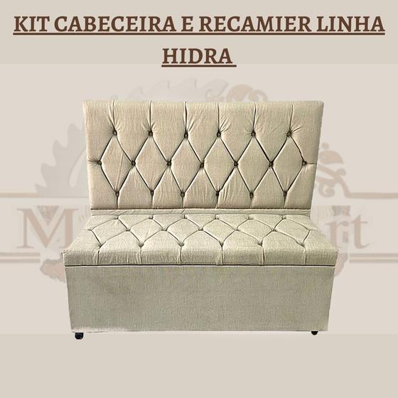 Kit cabeceira e recamier king linha hidra - cor linho palha - Making ...