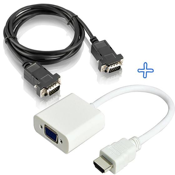 Kit Cabo VGA + Conversor HDMI x VGA Com Áudio Com Cabo P2 - Storm ...