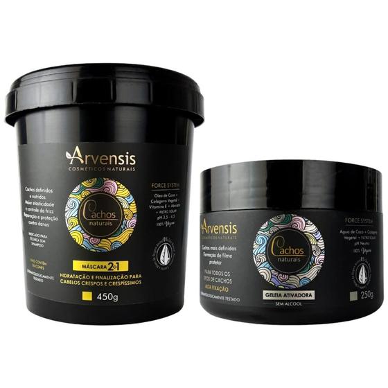 Kit Cachos Arvensis Máscara 2x1 450g + Geléia Alta Fixação 250g - Kit ...