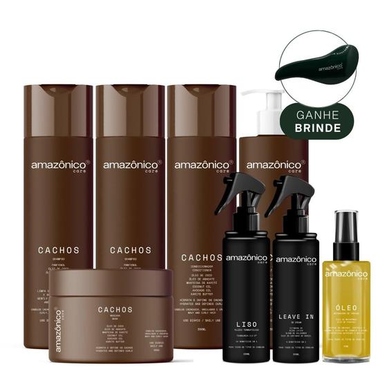 Kit Cachos + Shampoo Cachos + Kit Finalizadores + Escova Brinde ...
