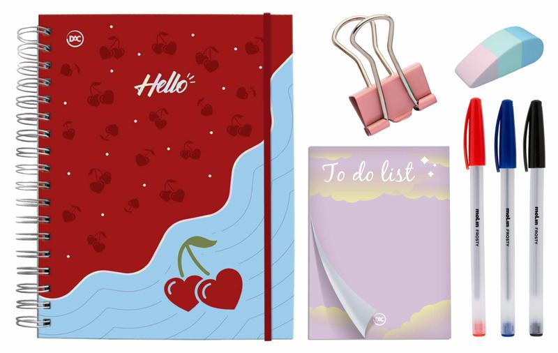 Kit Caderno 10 Matérias Universitário Coleção Hello Material Escolar 7 ...