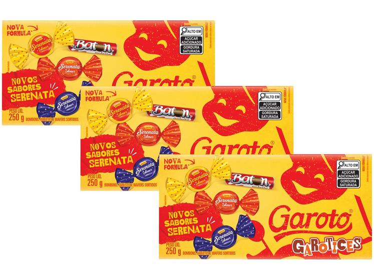 Kit Caixa de Bombom Garoto Garotices Sortidos - 250g 3 Unidades ...