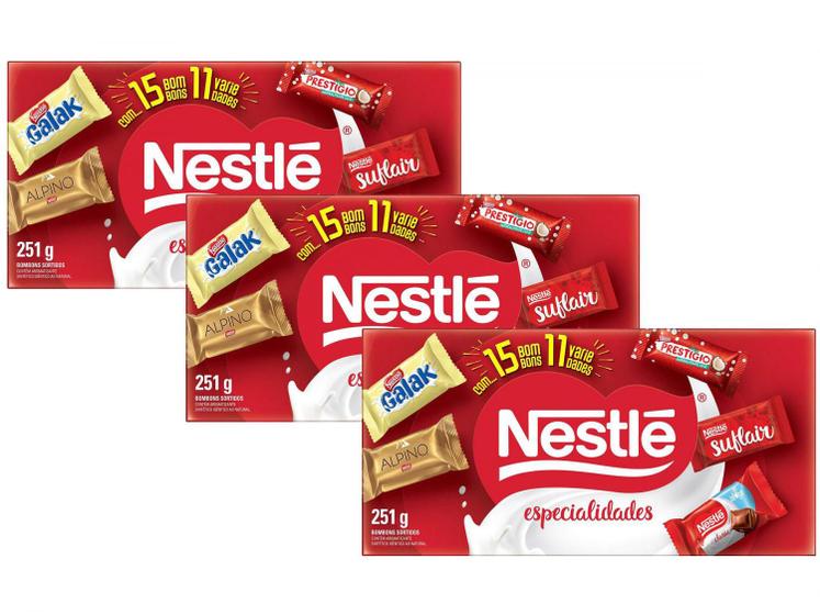 Kit Caixa de Bombom Nestlé Especialidades 251g - 3 Unidades - Bombom - Magazine Luiza