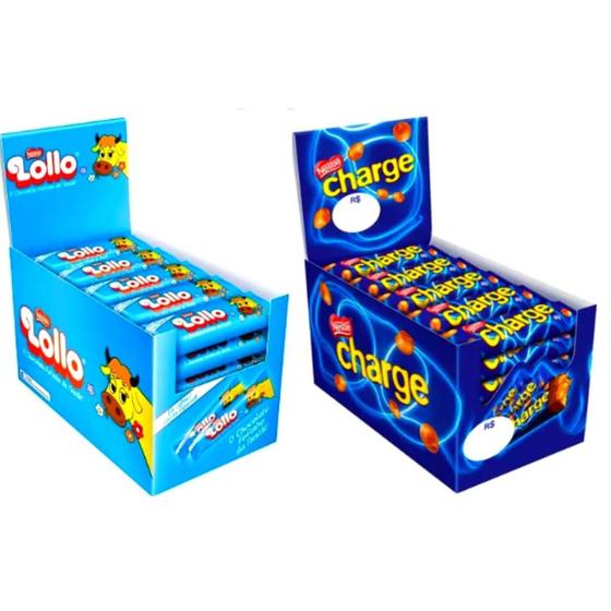 Kit Caixa De Chocolate Lollo + Charge NESTLÉ 2cx c/ 30un Cada ...