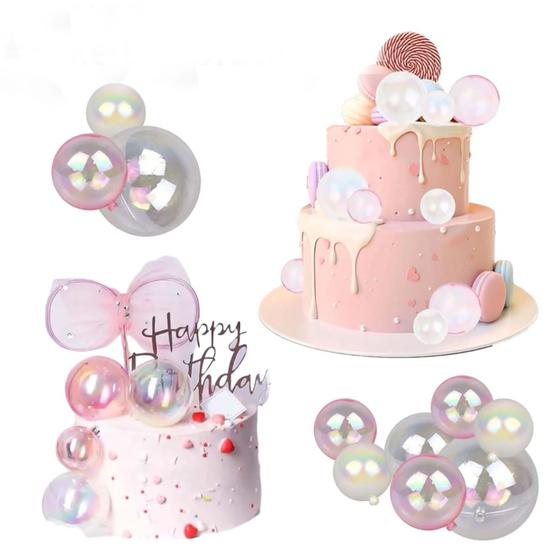 Kit Cake Topper / Topo de Bolo Bolas Perolas Coloridas 8 Un - Cia do ...