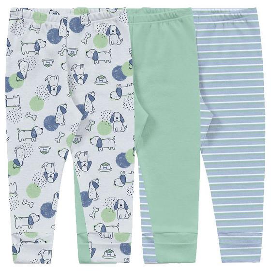 Kit Calça Vira Pé Bebê Básico Menino Estampas Kiko Baby c/3 - Kiko e ...