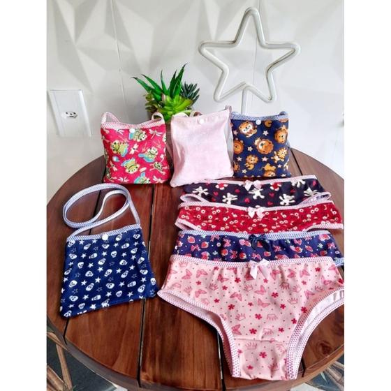 Kit Calcinha Infantil Menina Moça Ideal para o dia a dia Conforto kit 3 ...