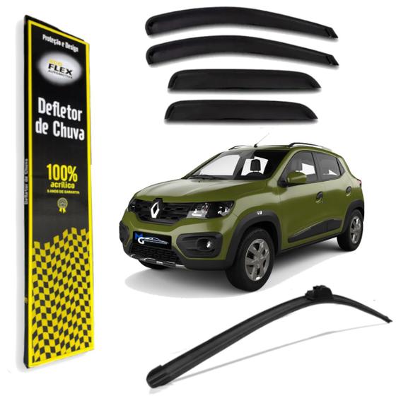 Kit Calha de Chuva Palheta Renault Kwid 2018 2019 2020 2021 - Ecoflex ...