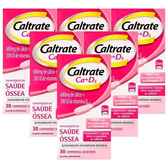 Kit Caltrate Ca+D3 Com 6 Caixas De 30 Comprimidos Revestidos Cada ...