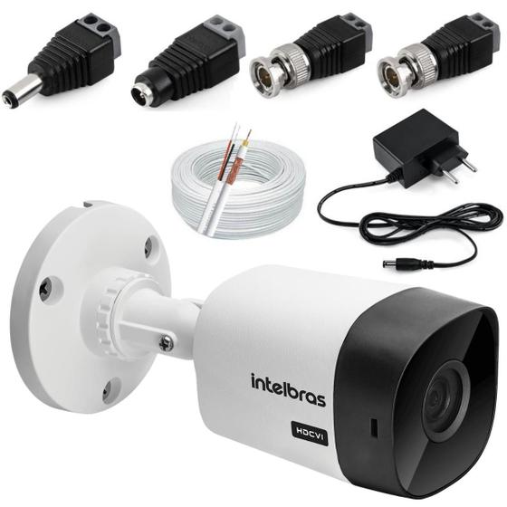 Kit Câmera bullet VHC 1120 B Intelbras Cabo Fonte Conector - Câmera de ...
