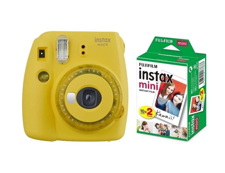 Kit Câmera Instantânea Instax Mini 9 Amarelo Banana Flash Automático ...