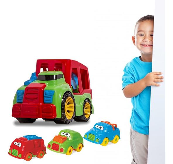 Kit Caminhão Cegonha + Mini Frota Carros Infantil Educativo - Divplast ...