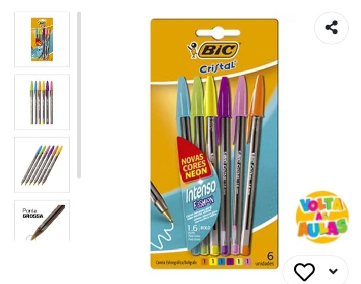 Kit caneta 6 cores bic - Caneta - Magazine Luiza