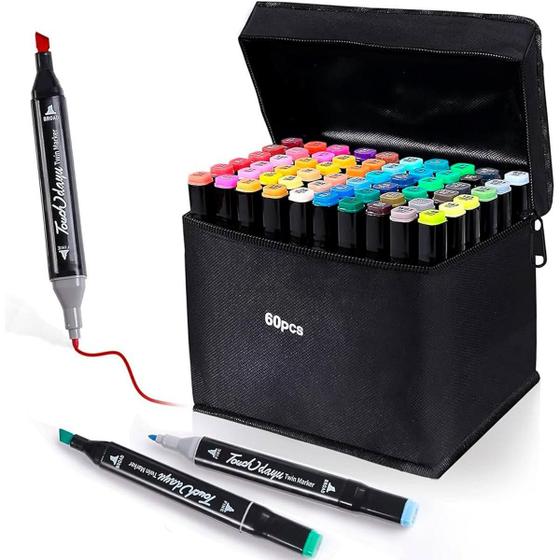 Kit Canetas Coloridas 60 Unidades Desenho Profissional - Relet - Caneta ...