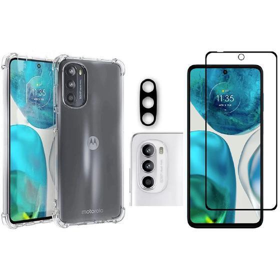 Kit Capa Anti Impacto Moto G52 + Película De Vidro 3D + Película de Camera - Motorola - Kit ...