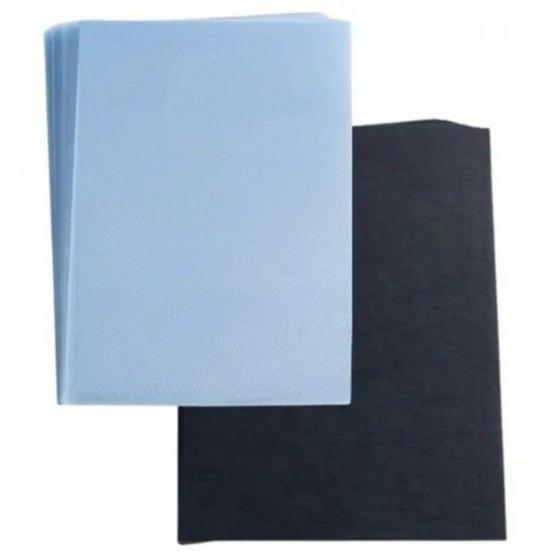 Kit Capa Cristal e Contracapa Preta Para Encadernação 100 Cristal e 100 ...