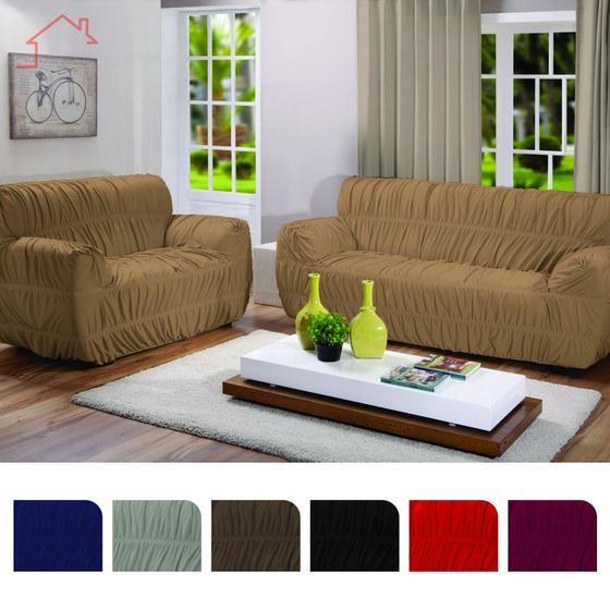 Kit Capa Para Sofa 2/3 Lugares 21 Elasticos Varias Cores - Arte & Cazza ...