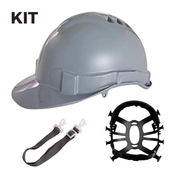Kit Capacete Completo Com Suspensão e Jugular Cor Cinza Libus ...