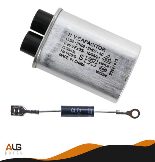Kit Capacitor 2400V Alta Tensão Microondas 0,80uf + 1 Diodo - PCI ...