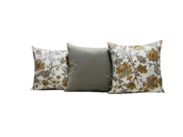 Kit Capas Almofadas 40 x 40 Estampa Foral Conjunto 3 peças - Nallu ...