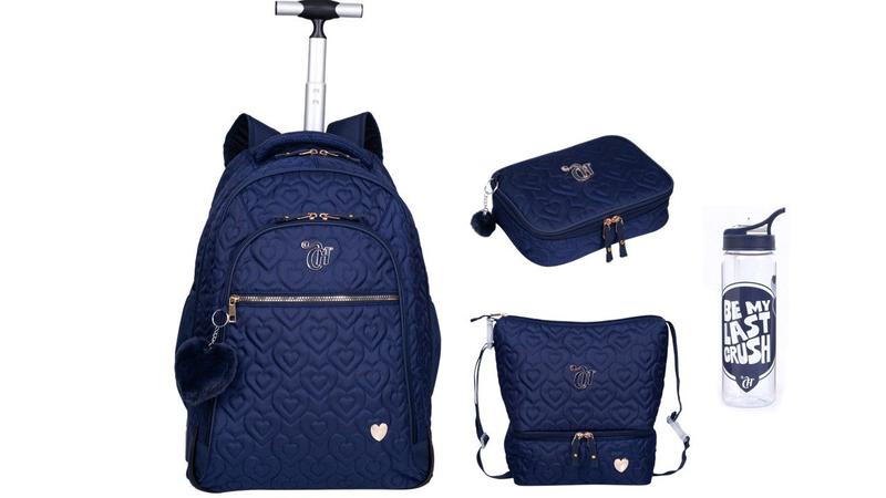 Kit Capricho Mochila Costas e Rodas + Lancheira + Estojo + G - Sestini ...
