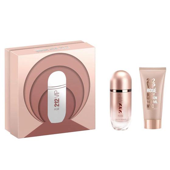 Kit Carolina Herrera 212 Vip Rosé 80ml + Body Lotion 100ml - Kit de ...